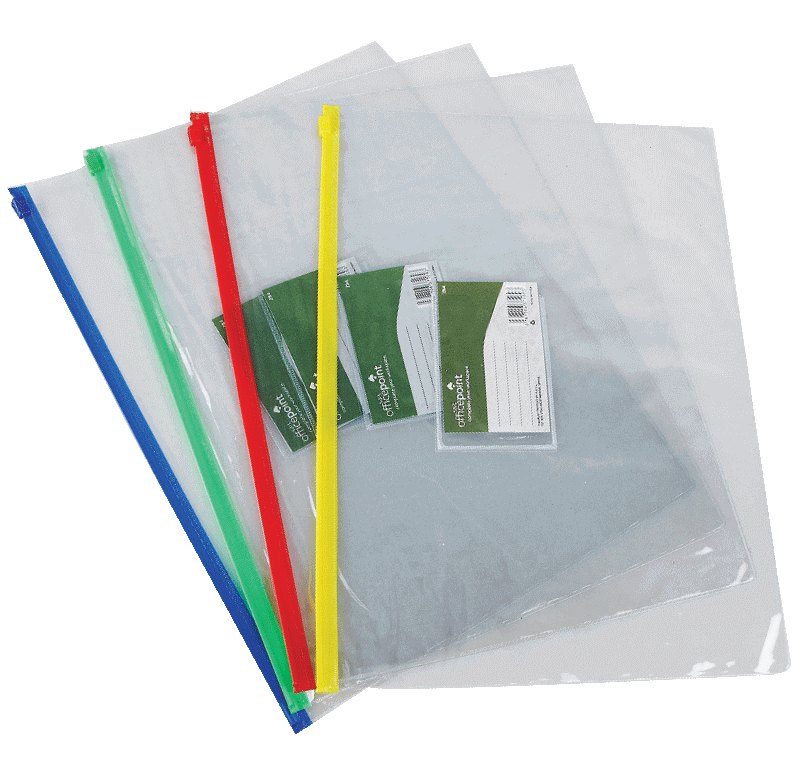 OfficePoint Document Wallet Zip ZB4 Clear | Office Mart