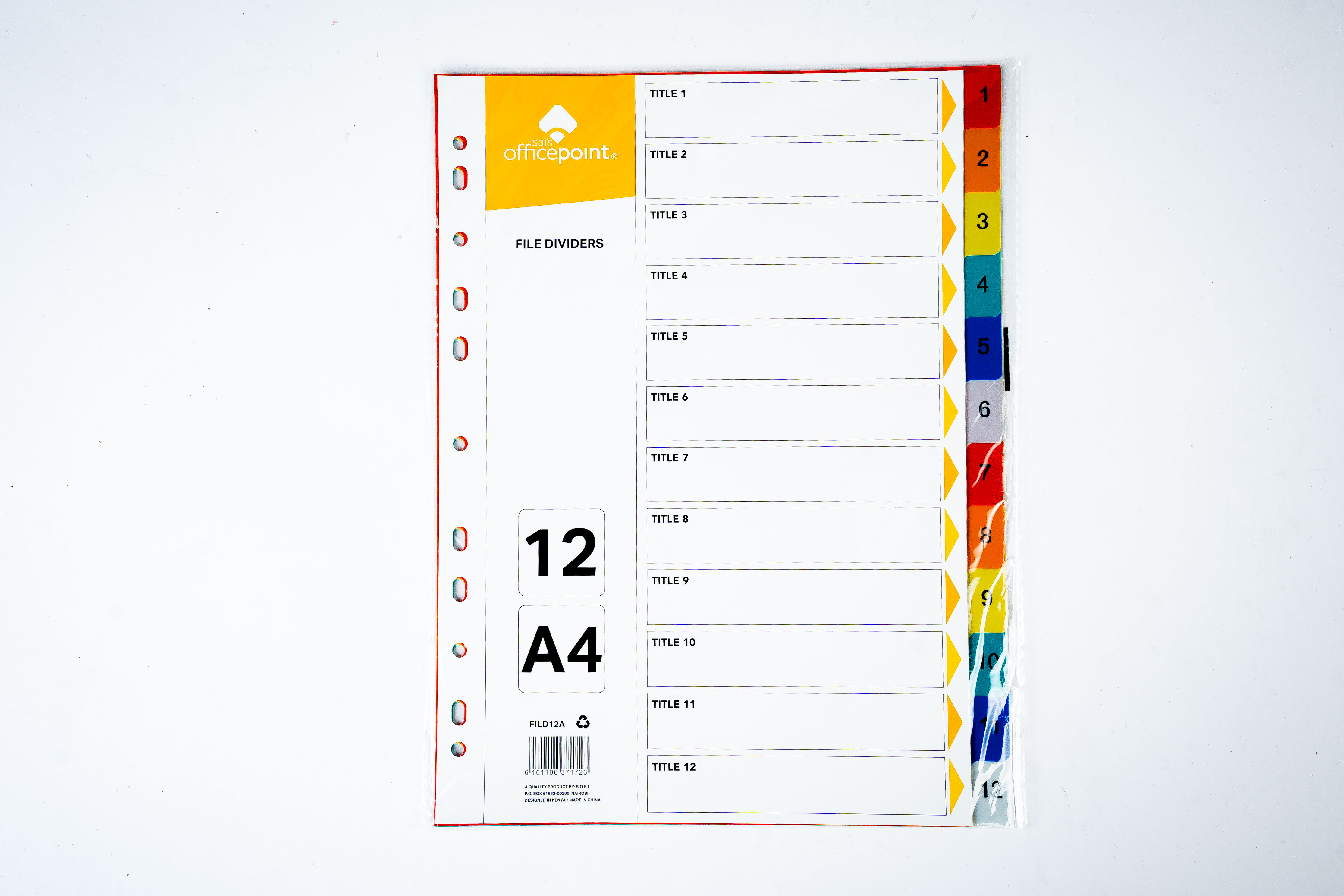 OP FILE DIVIDER PVC 12SET FILD12A WITH NO | Office Mart