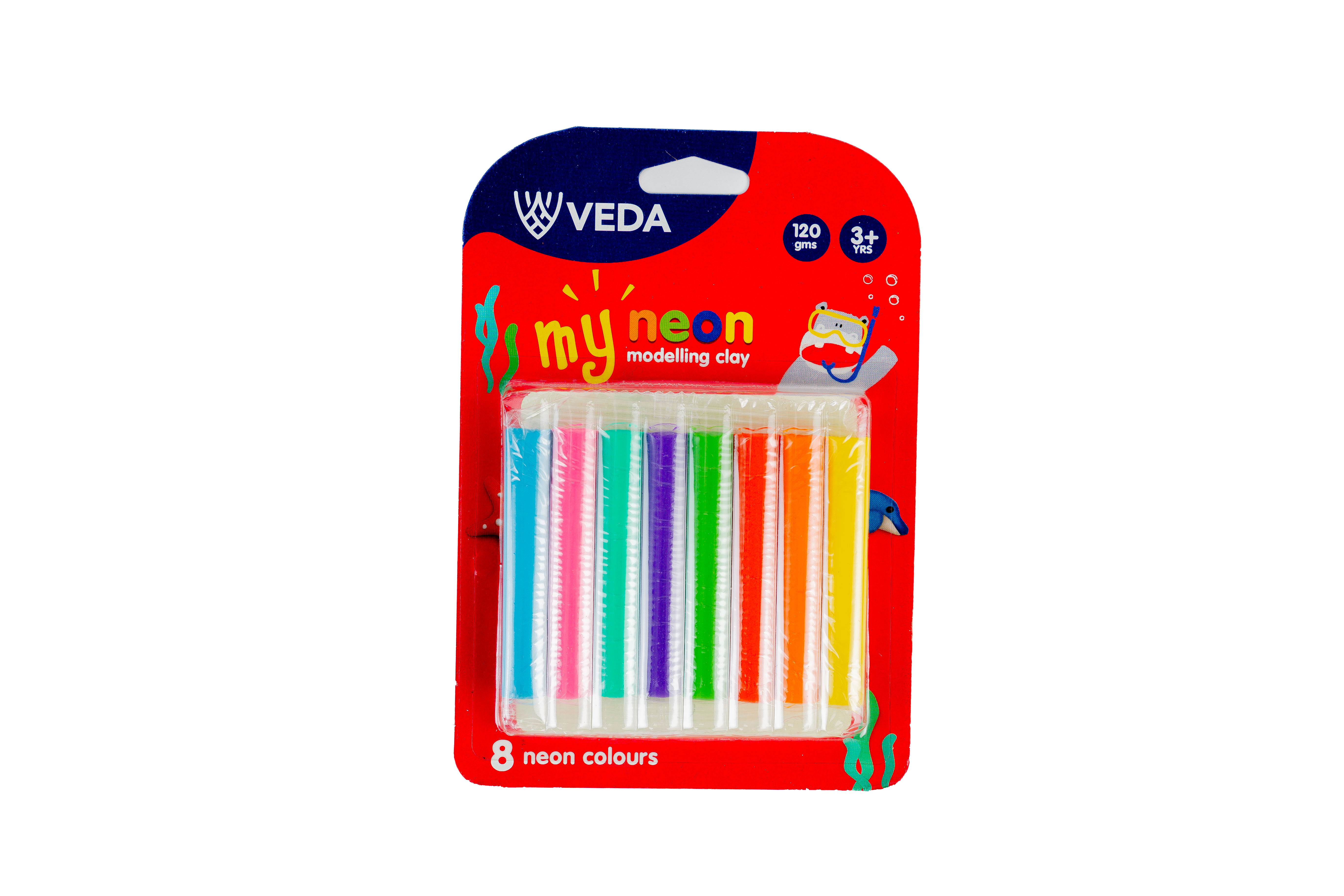 VEDA Neon Modelling Clay 120g | Bright & Flexible | Office Mart