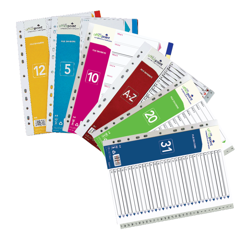 OP FILE DIVIDER PVC 12SET FILD12A WITH NO | Office Mart