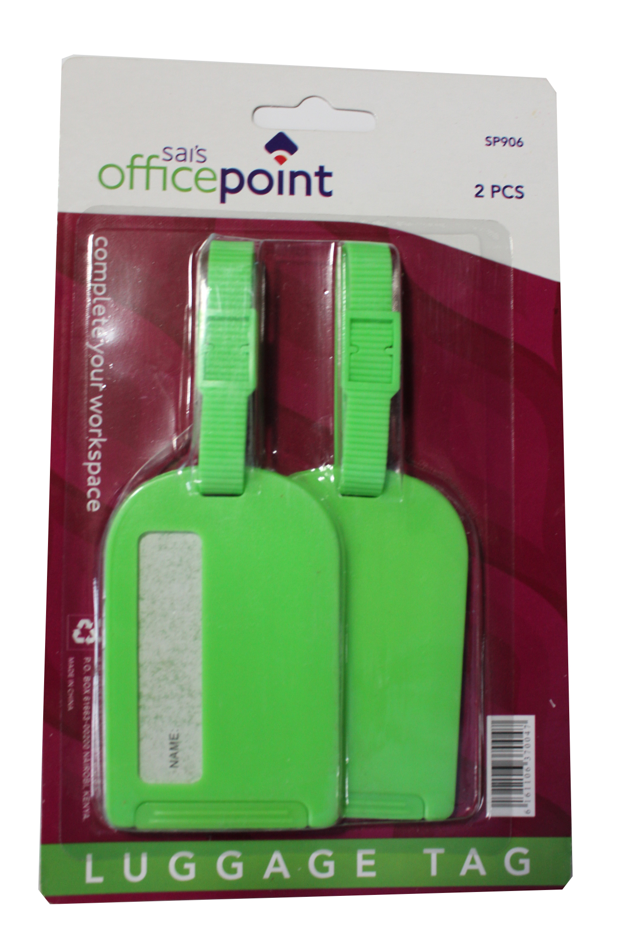 OfficePoint Luggage Tag 21 13CM Green | Office Mart